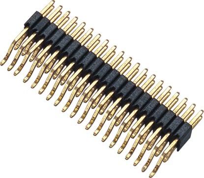 Dual Row SMT Right Angle Header Connector 1.27 Mm Pitch PA9T 2x20 Pin