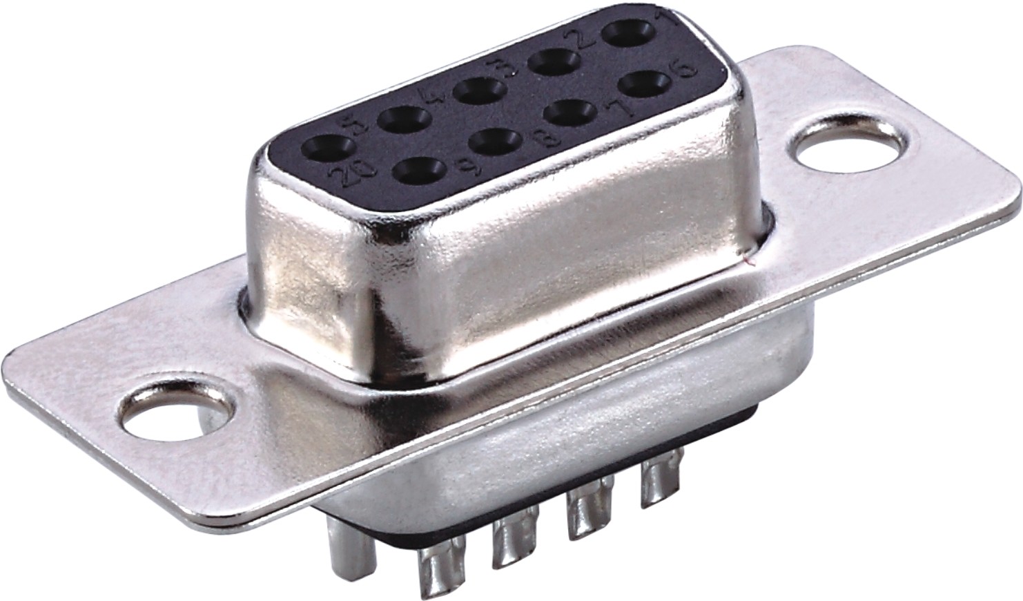 9 Pin D Type Female Connector Dual Row Solder D Sub Connector For Computers