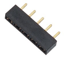 2.54mm Single Row 180°DIP H=3.5 5P Female Header Connector ...