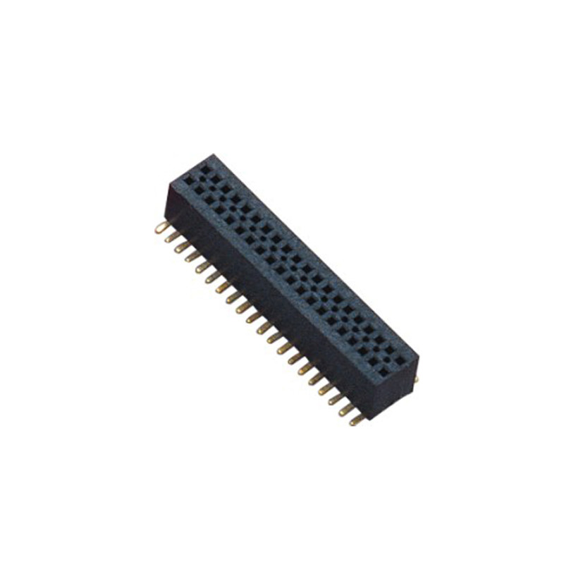 Gold Flash Right Angle Header Socket PA9T Material Double Row