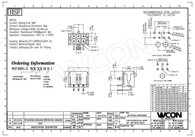 Black Wire To Board Connector Right Angle 3.00mm 2*3P wire to pcb ...