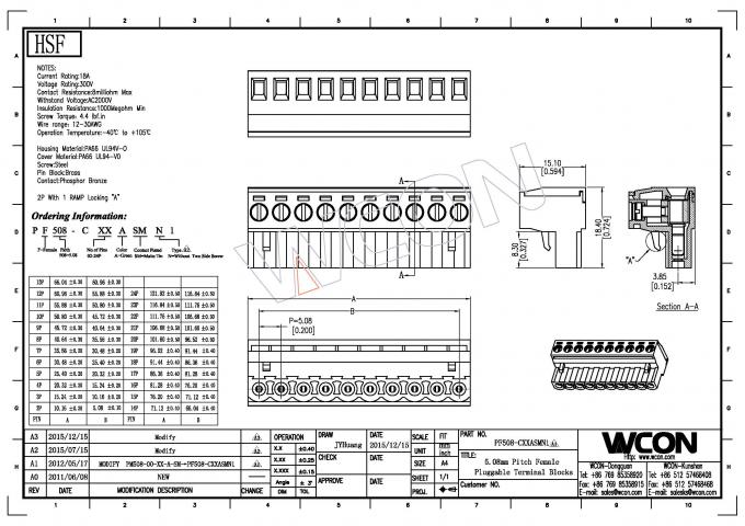 Automation Machine Female Terminal Block , Wago Din Rail Connectors ...